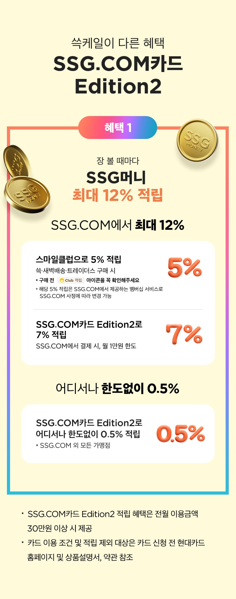 이벤트/쿠폰 > SSG.COM카드 Edition 2 혜택 안내 페이지